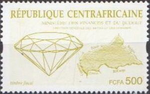 Stamp: Diamond and map (Central African Republic: Revenue StampsCol:CF ...