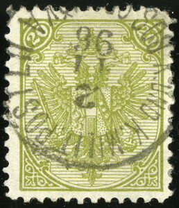 Stamp: Coat Of Arms With Numbers (Bosnia and Herzegovina, Austro ...