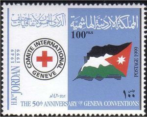 Stamp: 50th Anniversary of Geneva Conventions (Jordan(50th Anniversary ...