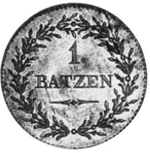 Coin: 1 Batzen (Swiss Cantons) (Schaffhausen) WCC:km69 (schaffhausen)