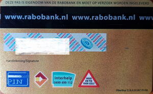 Bank Card: Rabobank (Rabobank, NetherlandsCol:NL-MS-0025.06