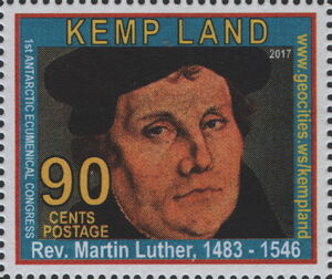 Stamp: Rev. Martin Luther (New Zealand: Cinderella Stamps(Kemp Land ...