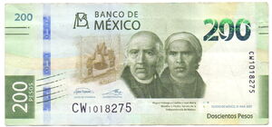 Banknote: 200 Pesos (Mexico(2017-2022 "Historical Identity and Natural ...