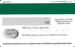 Banka Kartı: TEB Debit (Turk Ekonomi Bankasi, TürkiyeCol:TR-MC-0562 💳