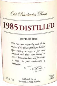 Drink Label: Old Barbados Rum 1985 Distilled (R.L. Seale & Co. Ltd ...
