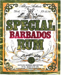 Drink Label: Allayne Arthur Special Barbados Rum (R.L. Seale & Co. Ltd ...