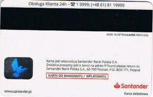 Bankkarte: Santander Debit (Santander Bank Polska, PolenCol:PL-VI-0440.02