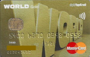 Bank Card: World - Gold (Yapi Kredi Bankasi, Türkiye (Turkey)Col:TR-MC-0571