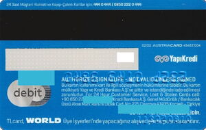 Tarjeta de Banco: TL Card, Debit (Yapi Kredi Bankasi, Türkiye (Turquía ...