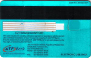Bank Card: Atf (Atfbank, KazakhstanCol:KZ-VE-0011