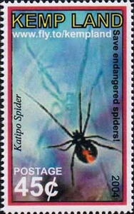 Stamp: Katipo Spider (New Zealand: Cinderella Stamps(Kemp Land) Col:NZ ...