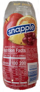 Drink Label: Snapple Fruit Punch (Snapple Beverage Corp., United States ...