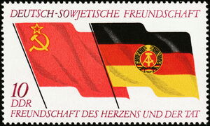 Stamp: Flags of the USSR and East Germany (Germany, Democratic Republic ...