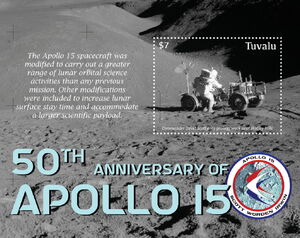 Stamp 50th Anniversary Of Apollo 15 Tuvalu 50th Anniversary Of Apollo