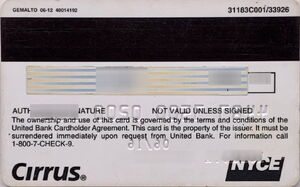 Bank Card: VISA Debit - United Check Card - United Bank (United Bank ...