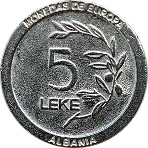 Žetón: 5 leke - Monedas de Europa- Albania (Albánsko(Coin Replicas and ...