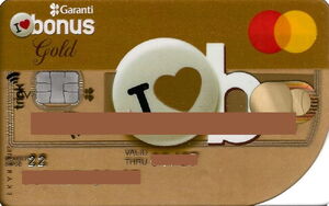 Bank Card: Bonus, Gold (Garanti Bankası, Türkiye (Turkey)Col:TR-MC-0580