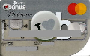 Bank Card: Bonus, Platinum (Garanti Bankası, Türkiye (Turkey)Col:TR-MC-0581