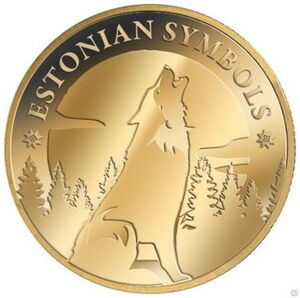 Coin: 2 Dollars (Estonian Symbols - Wolf) (Niue(Numismatic Product ...