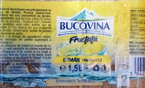 Drink Label: Bucovina Fructată - Lămâie Tonifiantă (Maspex România S.R ...