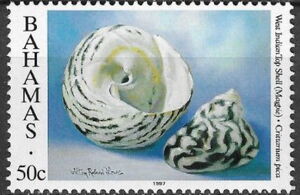 Stamp: West Indian Top Shell (Cittarium pica) (Bahamas(Shells) Mi:BS ...