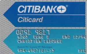 Bank Card: Citibank Citicard (Citibank, BelgiumCol:BE-GM-0066