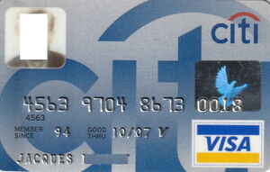 Bank Card: Citibank – Logo (Citibank, BelgiumCol:BE-VI-0003.05