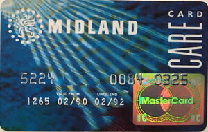 Bank Card: Midland Care Card (Midland Bank, United Kingdom of Great ...
