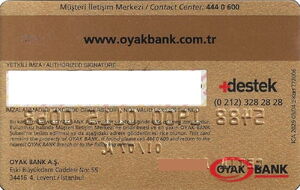 Bank Card: Oyak Bank (Oyak Bank A.Ş., Türkiye (Turkey)Col:TR-MC-0376