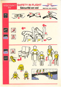 Safety Card: Viscount 810 (British Air Ferries, United Kingdom of Great ...