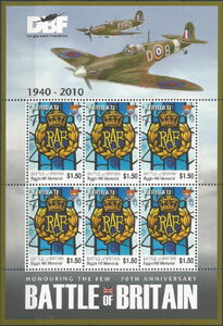 Stamp: Biggin Hill Memorial - RAF Emblem (Kiribati(Battle of Britain ...