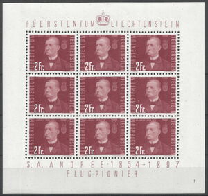 Stamp: S.A. Andree (1854-1897) (Liechtenstein(Airplane pioniers) Mi:LI ...