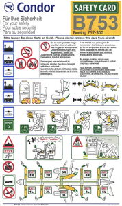 Safety Card: B753 Boeing 757-300 (Condor, Germany, Federal RepublicCol ...
