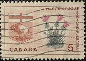 Stamp: Prairie Crocus and Arms of Manitoba (Canada(Provincial Emblems ...