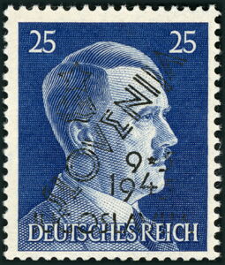 Stamp: Adolf Hitler, overprinted (Slovenia, Yugoslavia Liberation Issue ...