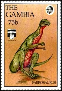 Stamp: Fabrosaurus (Gambia(Dinosaurs (1992)) Mi:GM 1406,Sn:GM 1284B,Sg ...
