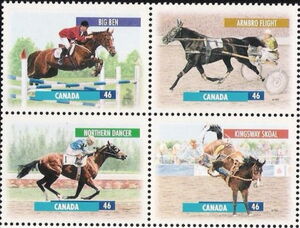 Stamp: Canadian Horses (Canada(Canadian Horses) Mi:CA 1772-1775,Sn:CA ...