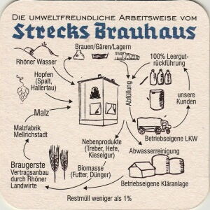 Beer Coaster: Strecks Brauhaus (Privatbrauerei Streck-Bräu e.K ...