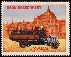 Stamp: Redningskorpset mads no gum firebrigade (Denmark: Cinderellas ...