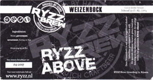 Drink Label: Ryzz Above Weizenbock (RYZZ Brew, NetherlandsCol:NL-BEER ...