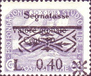 Timbre: Segnatasse "Valore Globale" Type I (Italie, Fiume(Postage Due ...