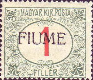Timbre: Segnatasse overprint "FIUME" red (Italie, Fiume(Hungary postage ...
