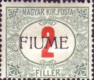 Timbre: Segnatasse overprint "FIUME" red (Italie, Fiume(Hungary postage ...