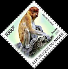 Stamp: Proboscis Monkey (Nasalis larvatus) (Niger(Primates (2022)) Yt ...