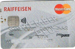 Bank Card: Member Plus (Raiffeisen, SwitzerlandCol:CH-MC-0063
