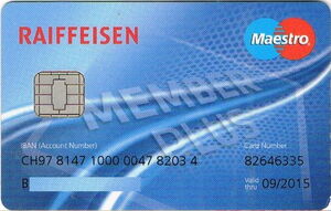 Bank Card: Member Plus (Raiffeisen, SwitzerlandCol:CH-MS-0010.03