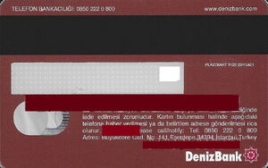 Bank Card: Denizbank, Hatayspor (Denizbank, Türkiye (Turkey)Col:TR-MC-0523