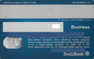 Bank Card: Business Select (Denizbank, Türkiye (Turkey)Col:TR-MC-0529