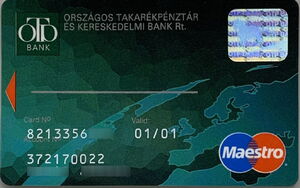 Bank Card: Maestro - OTP Bank (Otp Bank, HungaryCol:HU-MS-0032