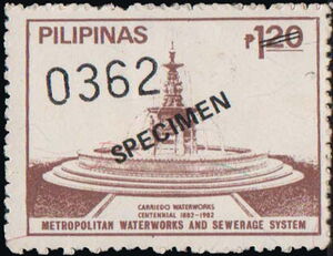 Stamp: Manila Metropolitan Waterworks and Sewerage System Centenary ...